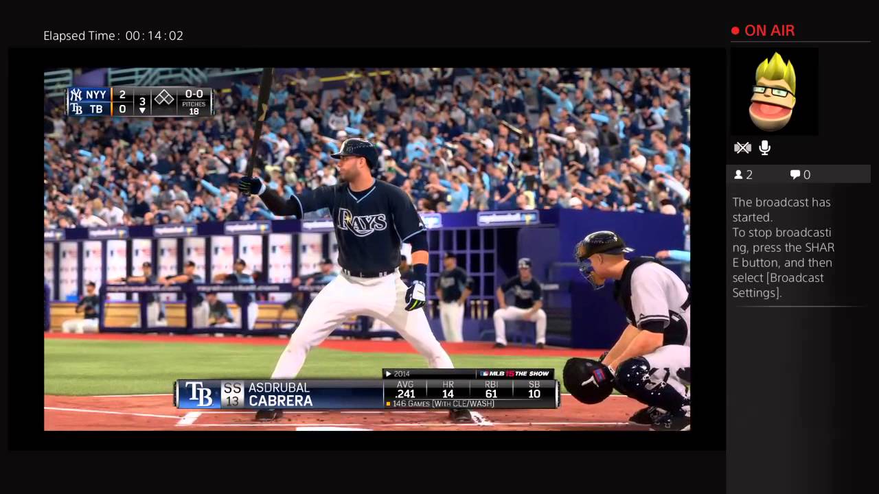 Live PS4 broadcast MLB 15 The show Rays vs. Yankees game 2 - YouTube