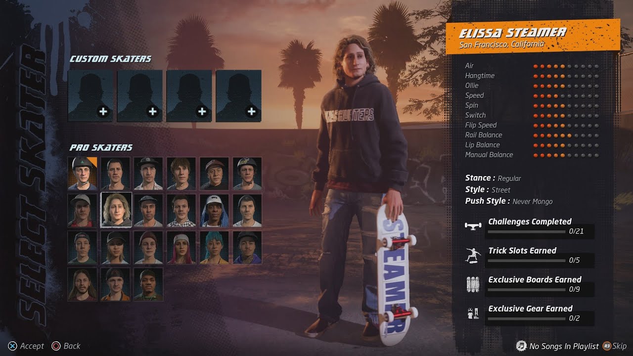 Elissa Steamer Tony Hawk Tony Hawk's Pro Skater 3+4 Skater List For