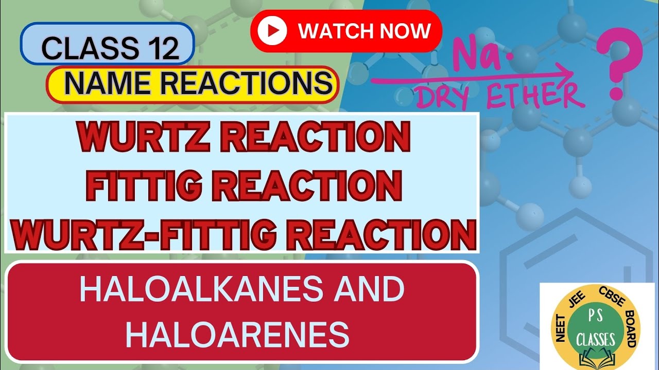 CLASS 12 | HALOALKANES AND HALOARENES | WURTZ REACTION | FITTIG ...