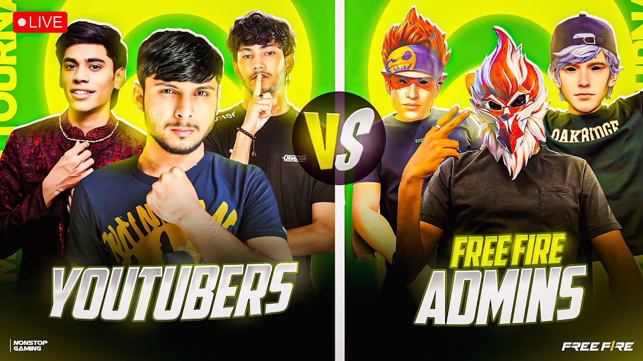 YOUTUBERS 💀 vs FF ADMINS 🤡 BIGGEST BATTLE IS HERE 🏆😂 #nonstopgaming ...