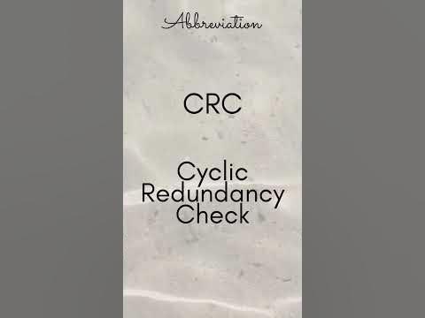 CRC Cyclic Redundancy Check - YouTube