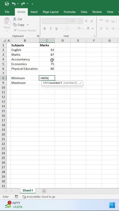 How to Find minimum and maximum in MS Excel. #minmax #excel #learnexcel #exceltips #shorts # ...