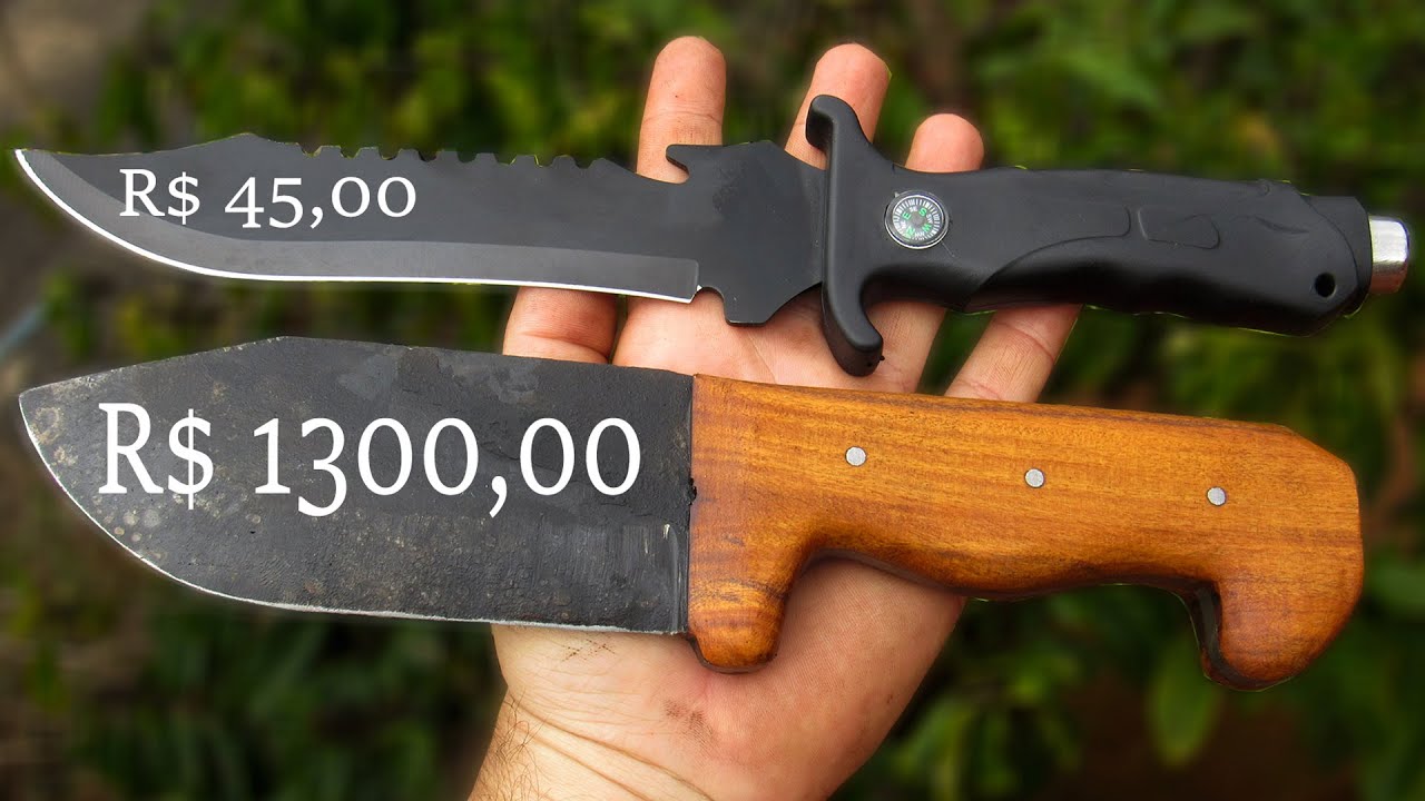 Faca Barata vs Faca Cara - Teste extremo cortando cano de aço! - YouTube