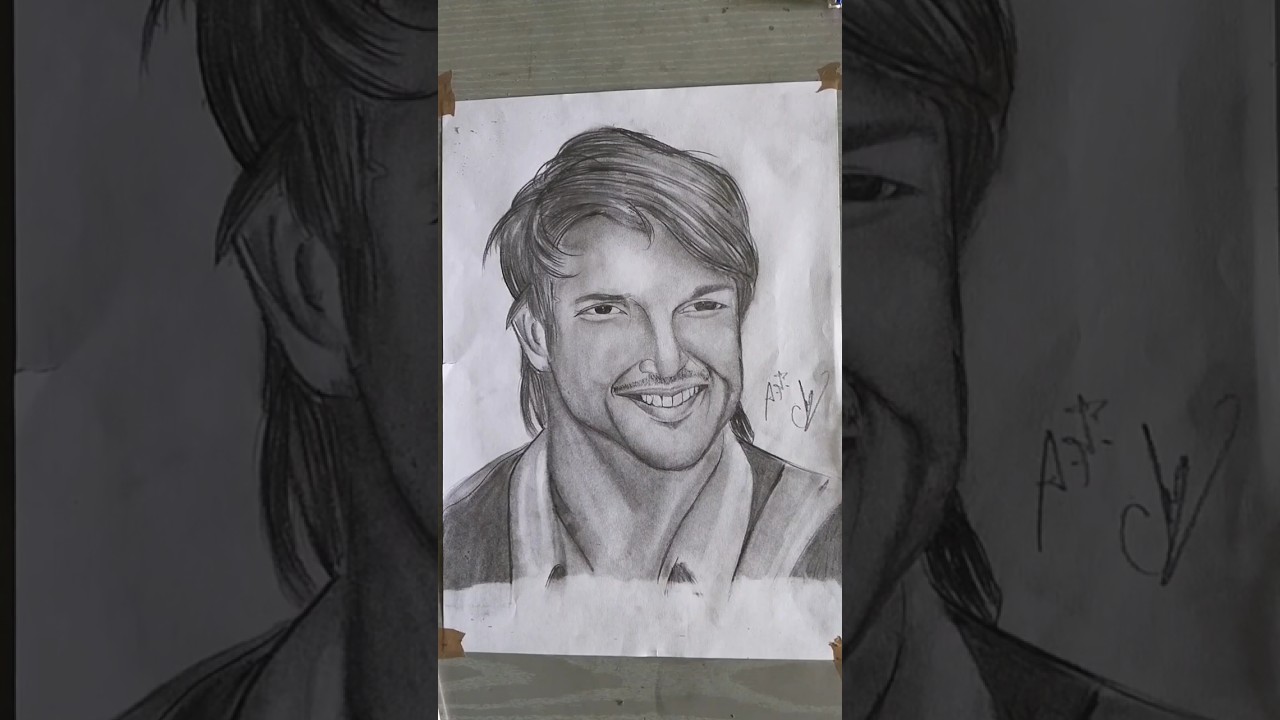 Sushant singh rajput Indian actor sketch - YouTube