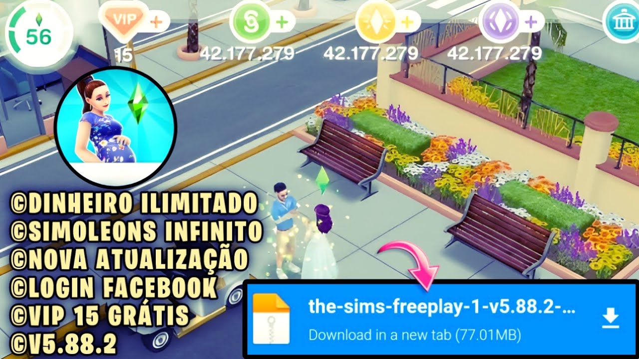 NOVA ATUALIZAÇÃO - THE SIMS FREEPLAY VERSÃO - CONTA VIP 15 DINHEIRO ...