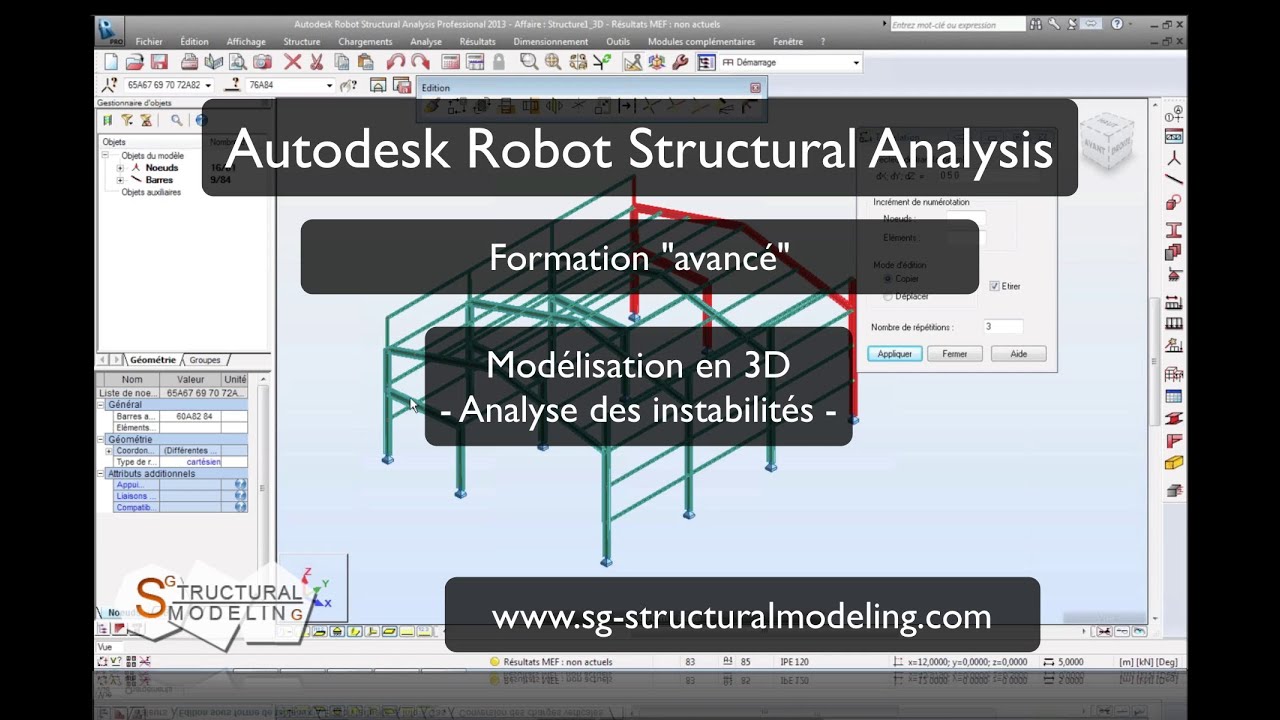 Autodesk Robot - Modélisation 3D d'un bâtiment - 03 - Analyse des ...