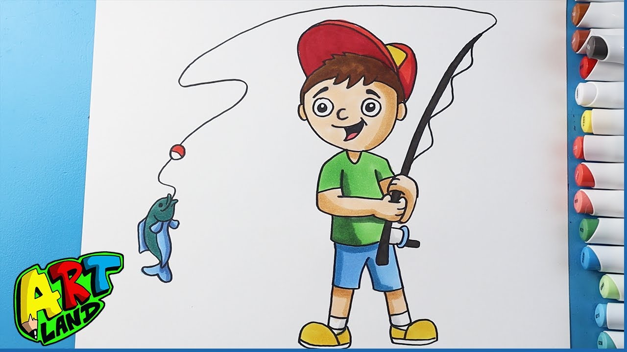 How to Draw Fishing 🎣 - YouTube