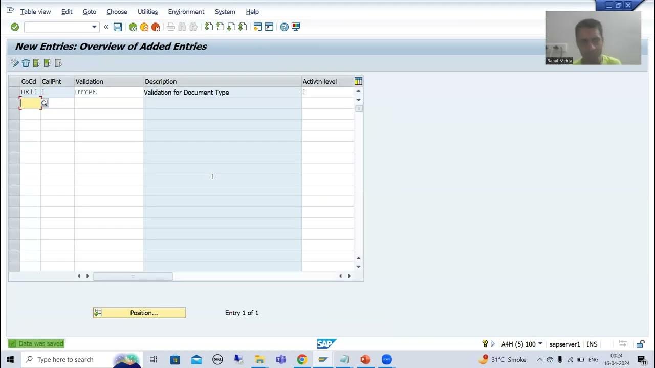 125 - Additional ABAP Concepts - Validations - Validation Activation Using Transaction Code OB28 ...
