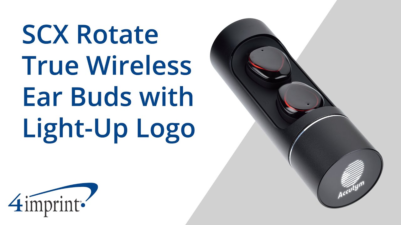 SCX Rotate True Wireless Ear Buds with Light-Up Logo by 4imprint - YouTube