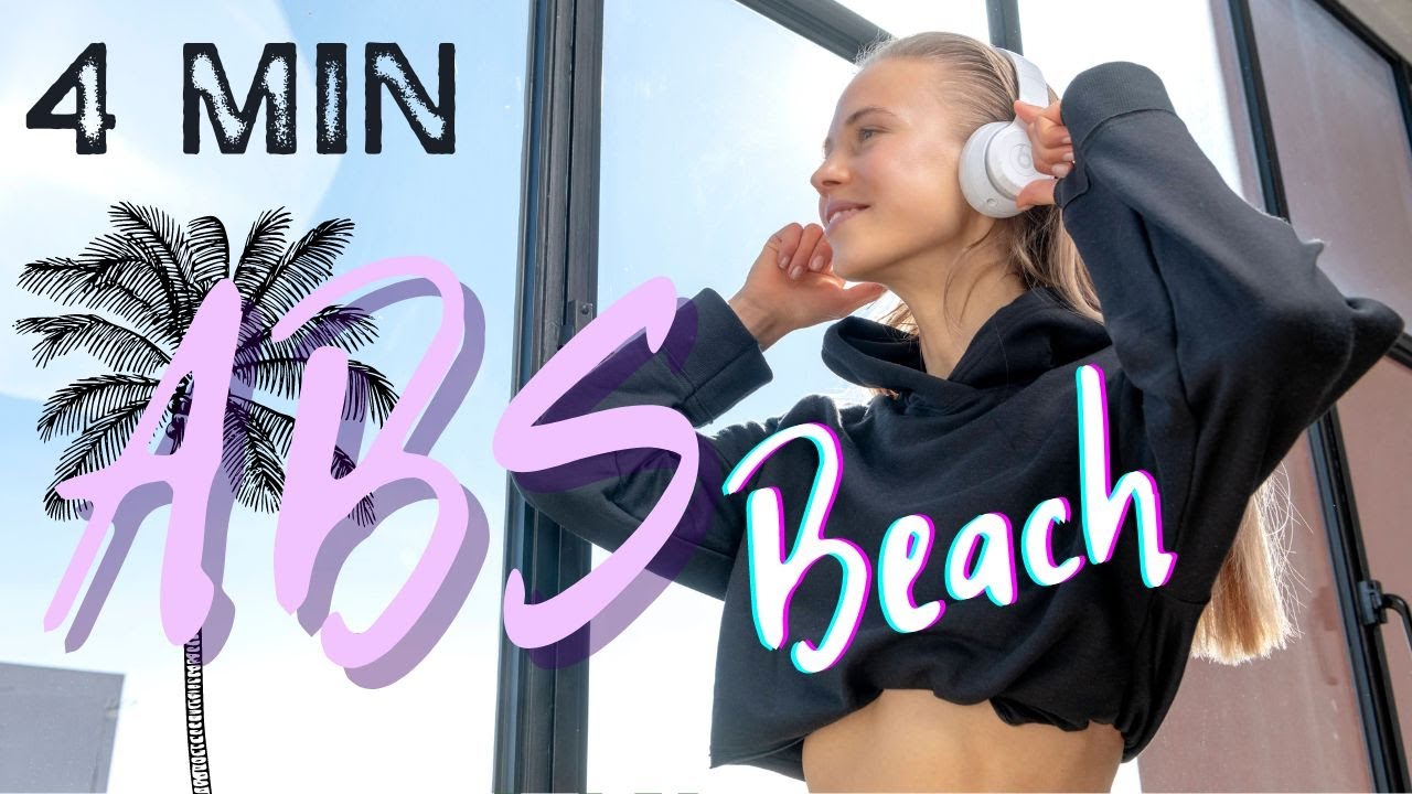 4 min BEACH ABS workout (no equipments) - YouTube