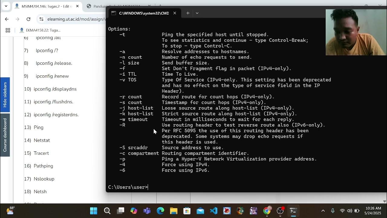 Implementasi TCP/IP dengan CMD - YouTube