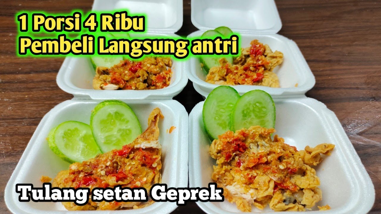 IDE JUALAN MAKANAN KEKINIAN TULANG SETAN GEPREK MODAL 15 RIBU JADI 10 ...