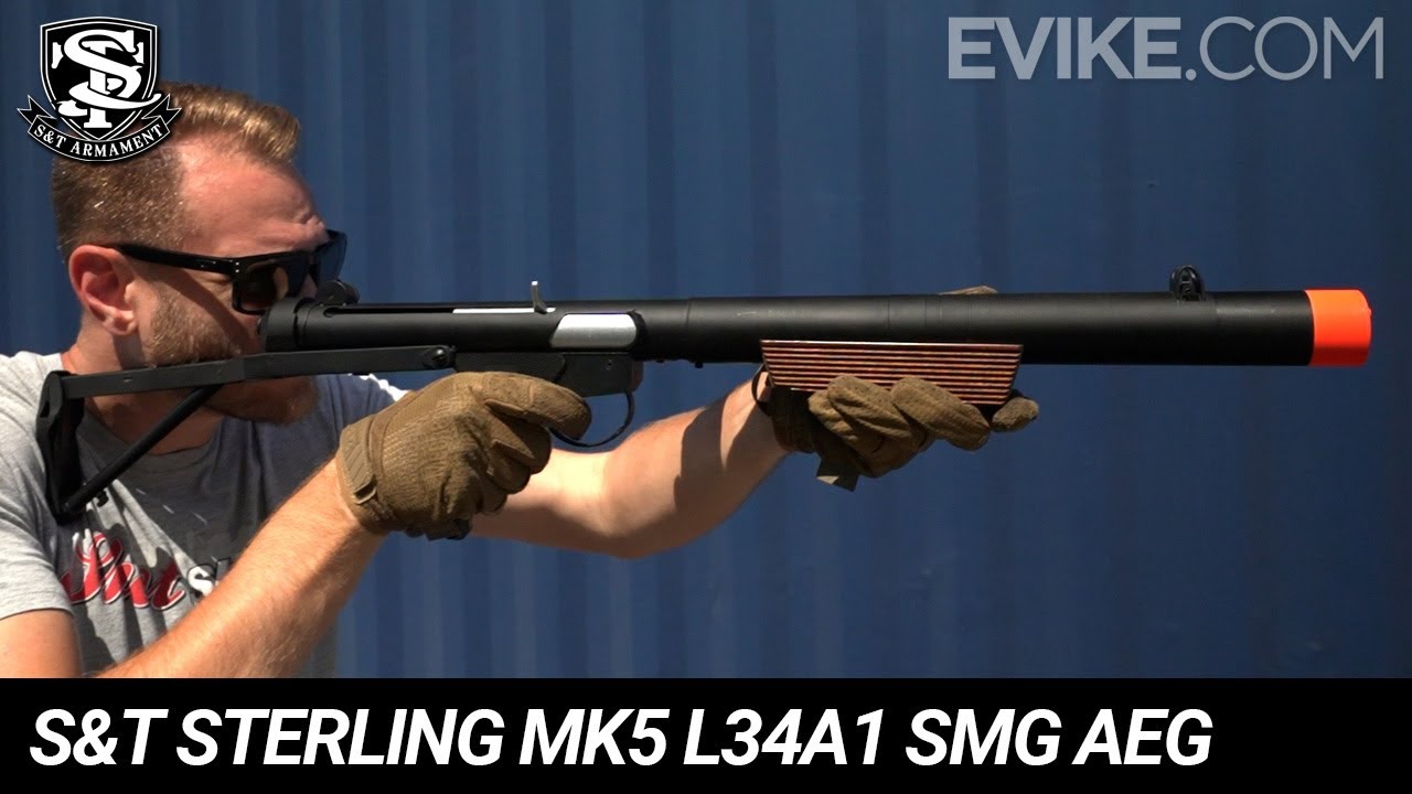 S&T Sterling Mk5 L34A1 Airsoft AEG Submachine Gun - Snap Shot - YouTube