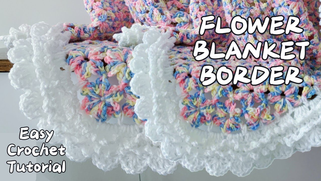 How to Crochet a Border Edging for Flower Baby Blanket, Crochet Fringe ...