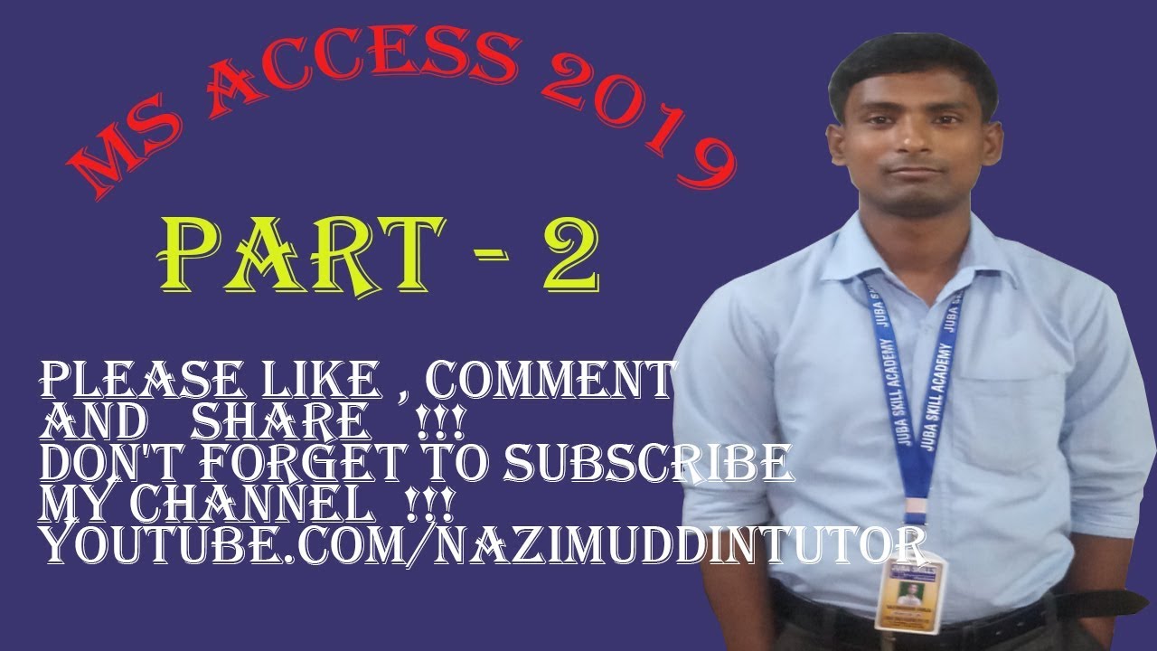 MS Access 2019 In Bangla Part 2 CREATE TABLE USING DESIGN VIEW AND ms-access-2019-in-bangla-part-2-create-table-using-design-view-and