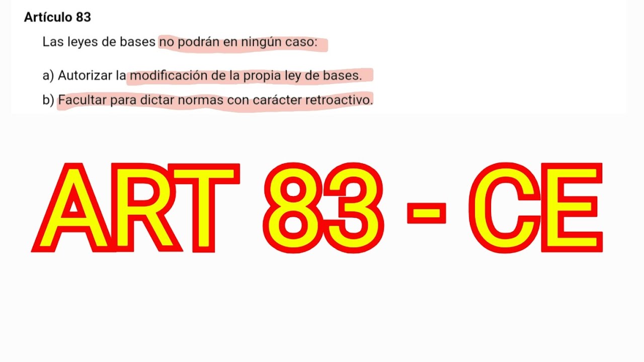 ARTÍCULO 83 - Constitución Española - Leyes de Bases - OPOSICIONES ...