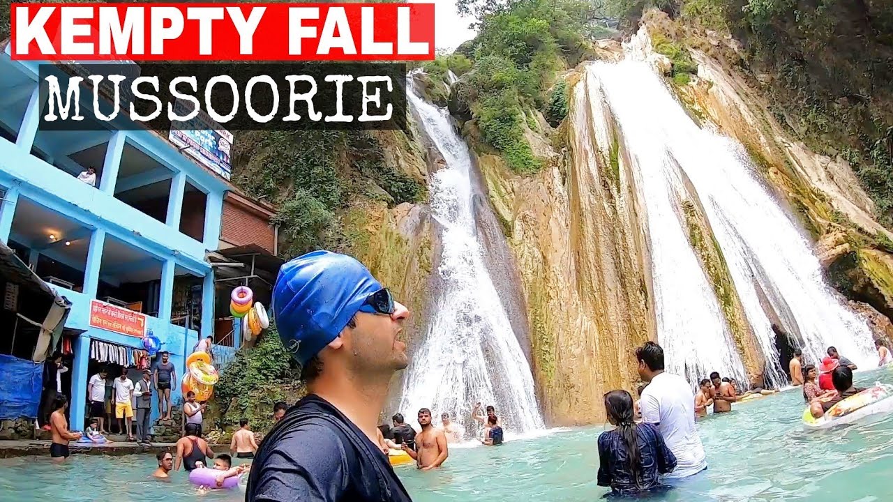 Full Masti in KEMPTY FALL Mussoorie | Drone Shots - YouTube