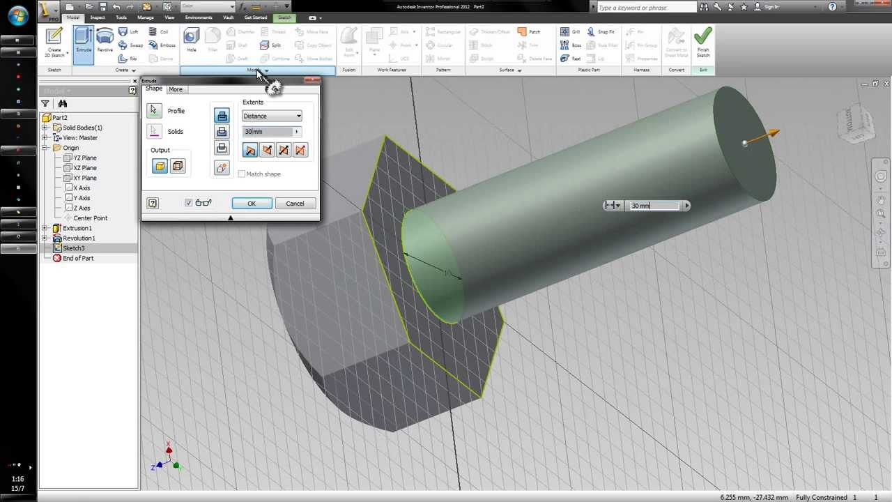 Designing a BOLT using Autodesk Inventor 2012/2013 - YouTube