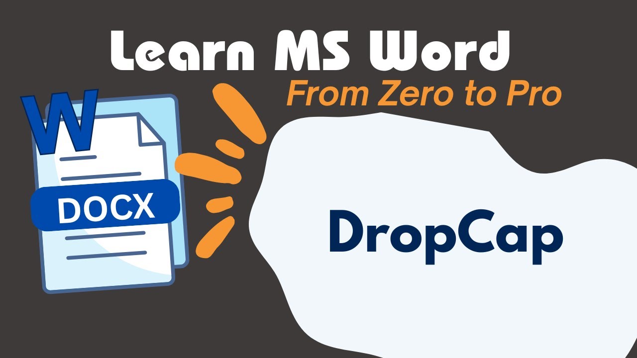 14. Inserting a Drop Cap in MS Word - YouTube