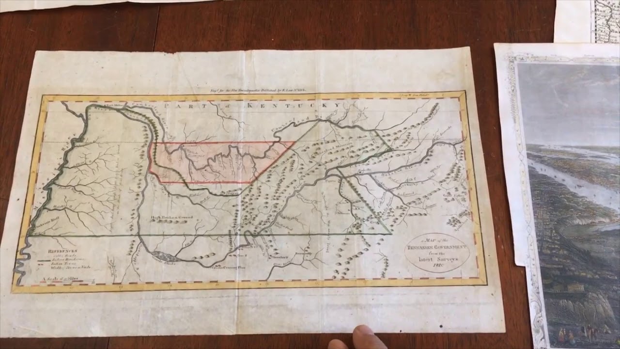 Tennessee Early American Map "Tennassee" Government 1810 scarce large E ...