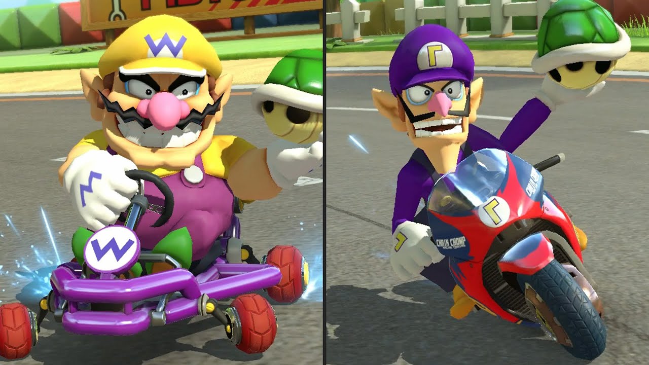 Mario Kart 8 Deluxe - Wario Vs Waluigi (4 Courses) - YouTube