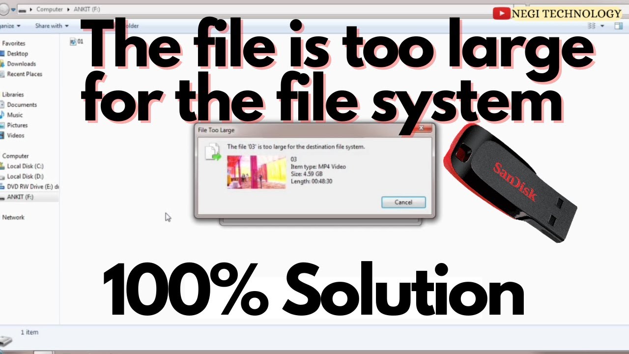 Solved! The file is too large for the file system || @NegiTechnology ...