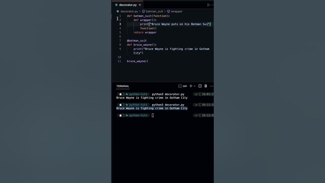 Python Decorators Unmasked With Batman Breach Gurus Python Shorts