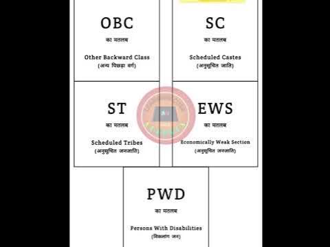 Full form : OBC ।। SC ।। ST ।। EWS ।। PWD ।। #fullform#Achintalearningcube4202 - YouTube