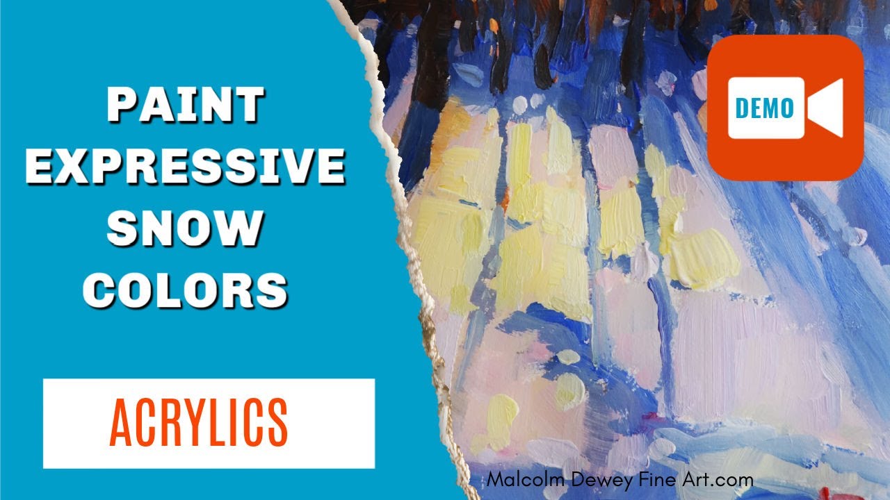 Paint an Expressive SNOW Scene In Acrylics ⛄🏂 - YouTube
