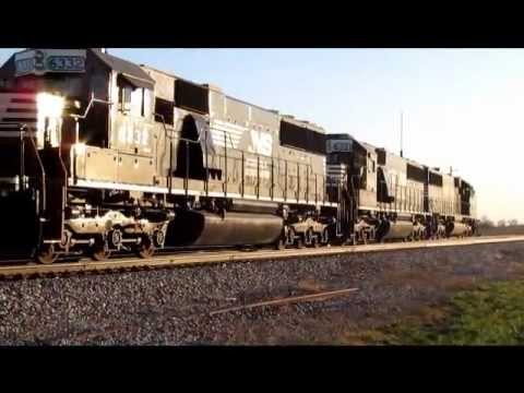 New NS SD40E's 6331, 6332, & 6333 lead NS 922 HERZOG train!!!! (11/11/2011) - YouTube