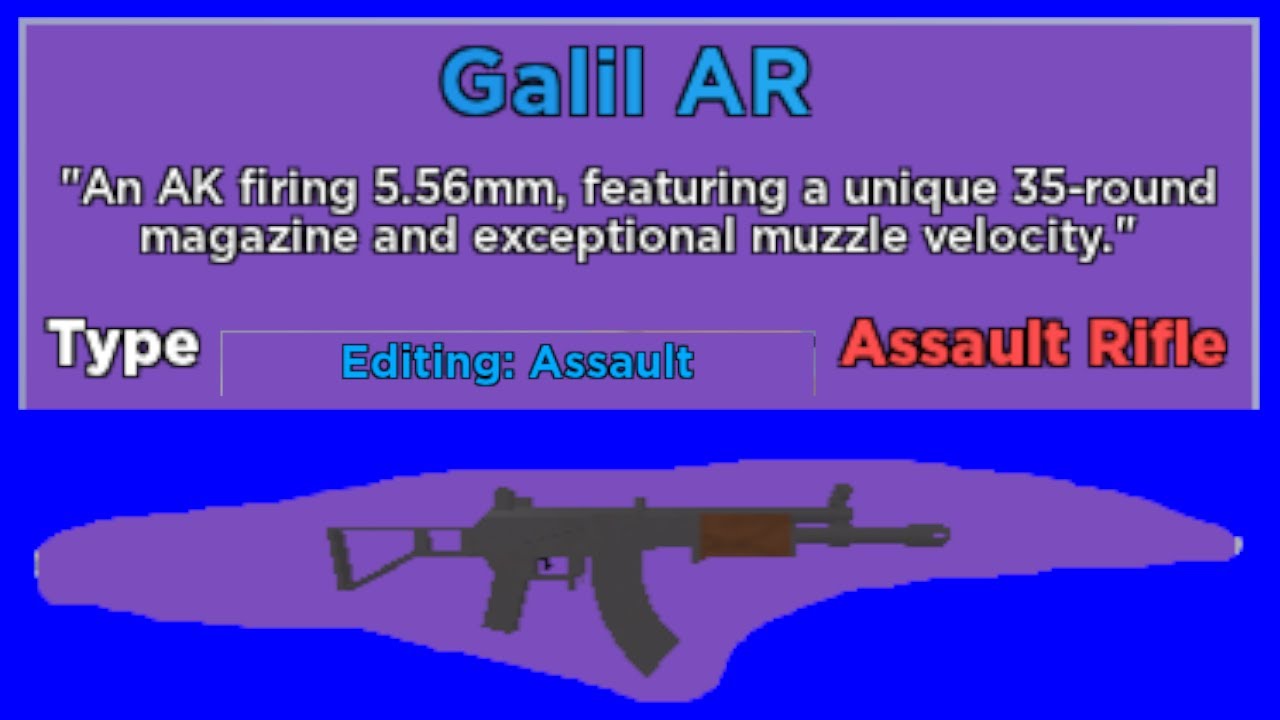 Bullet Frenzy "Assault" Weapon: Galil AR (Roblox Experience) - YouTube