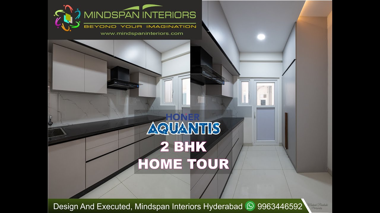 2 BHK Interior Design Honer Aquantis [ Design & Executed Mindspan Interiors ] Hyderabad - YouTube