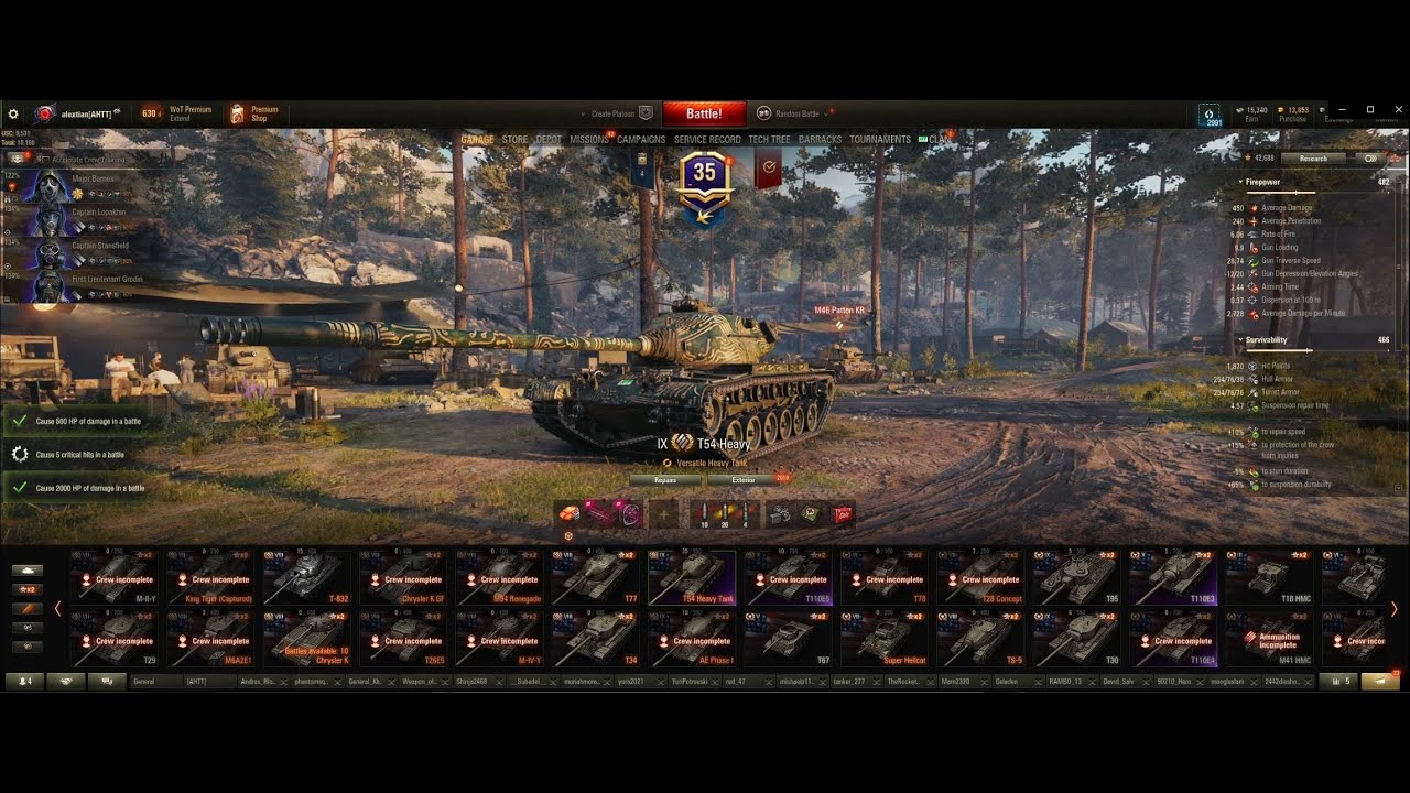 WOT tier 9 USA premium HT T54 Heavy daily play II 坦克世界（战车世界） - YouTube