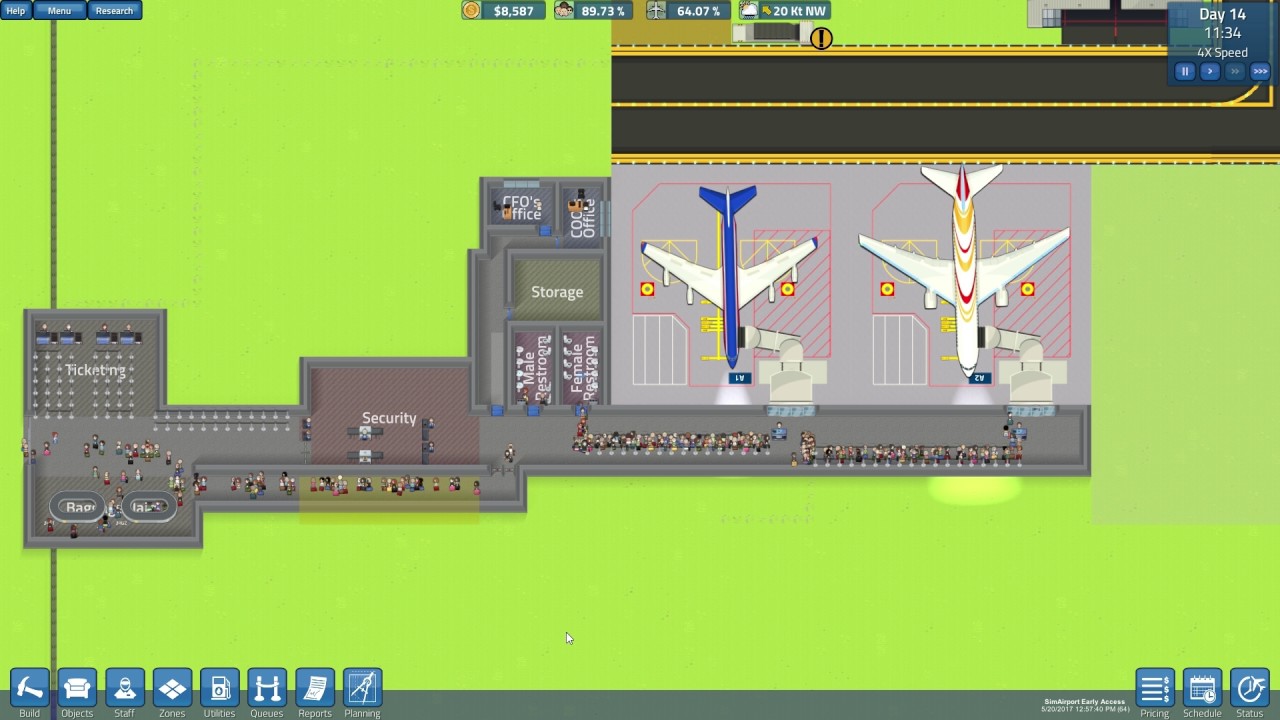 SimAirport S3 E05 Baggage Conveyor, Building On, Adding Security - YouTube