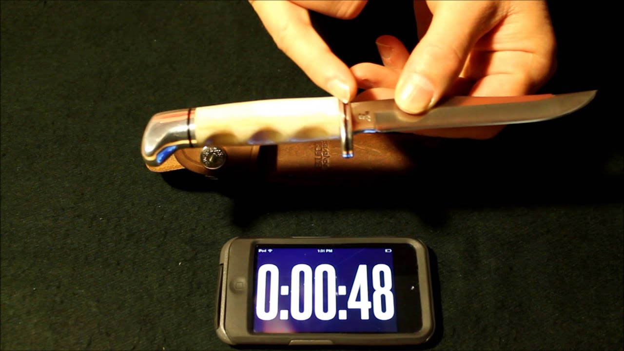 Buck 105 "Pathfinder" Bone Handle - 2 Minutes With A Knife - YouTube