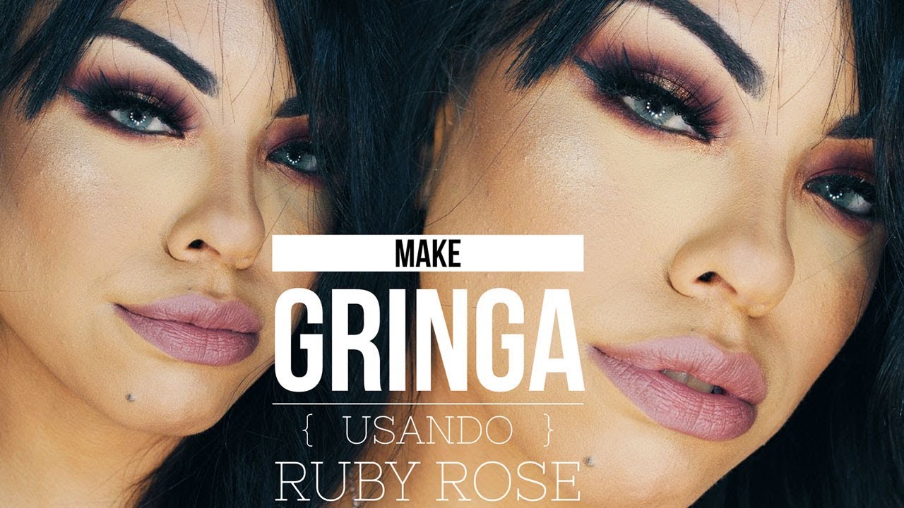 MAKE GRINGA USANDO RUBY ROSE e BARATINHOS - Por Nathália Nogueira - YouTube
