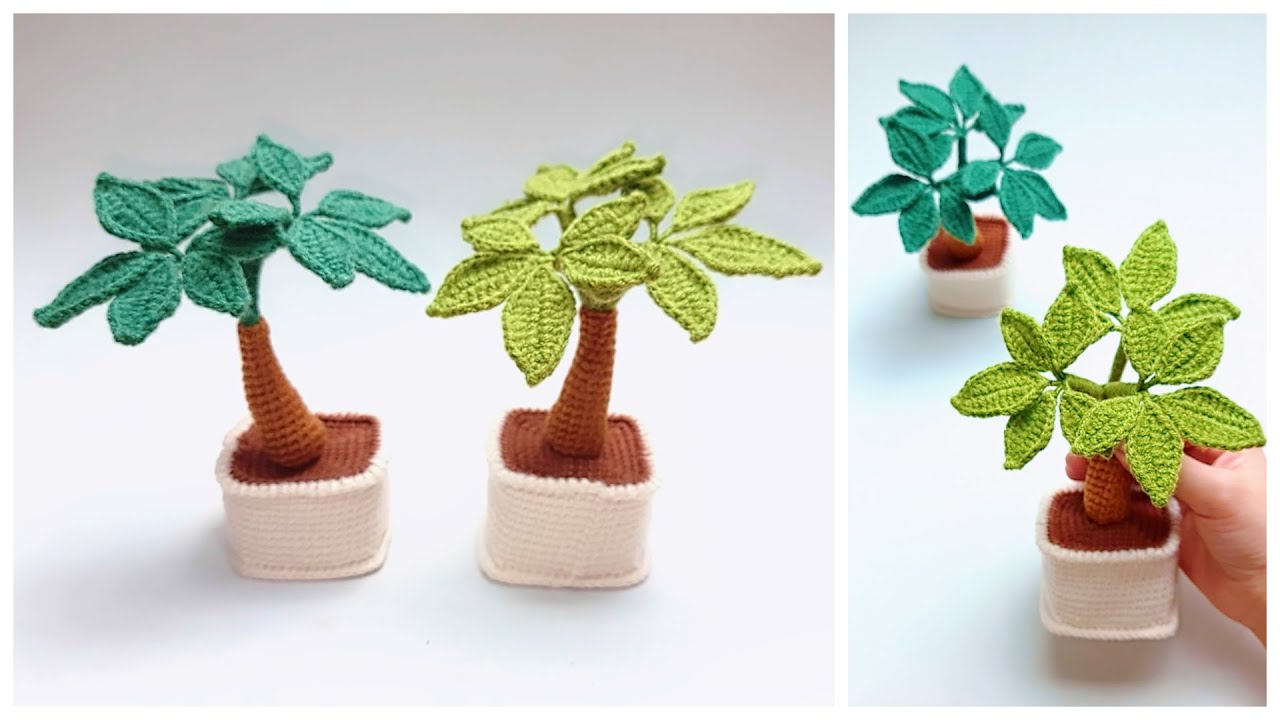 How to crochet a potted money tree for beginners – easy & lucky ...