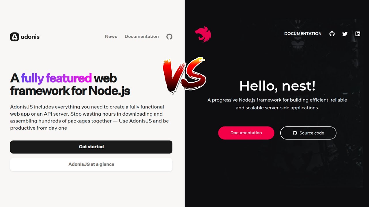 Qual o melhor framework de NodeJS? AdonisJS VS NestJS - YouTube Qual o melhor framework de NodeJS? AdonisJS VS NestJS - YouTube