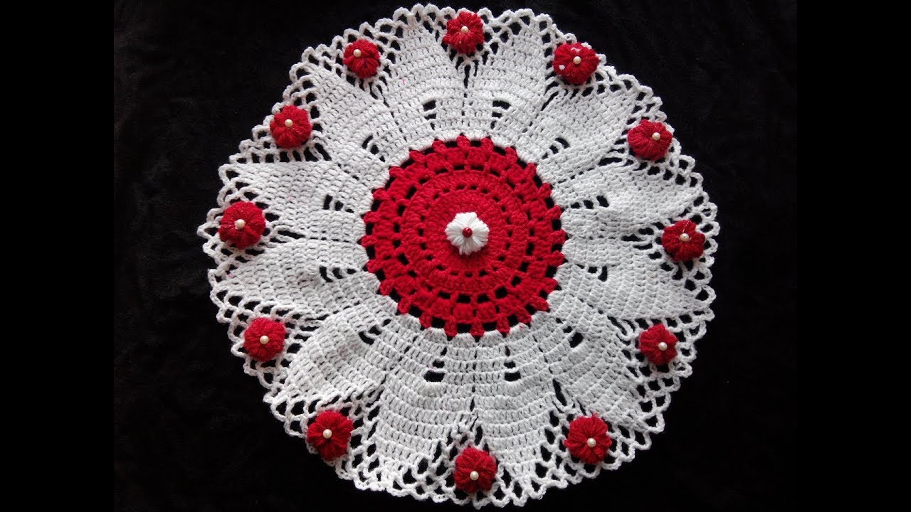 Wow!!!So beautiful thalposh/table mate/rumal making(सुन्दर थालपोश बनाना ...