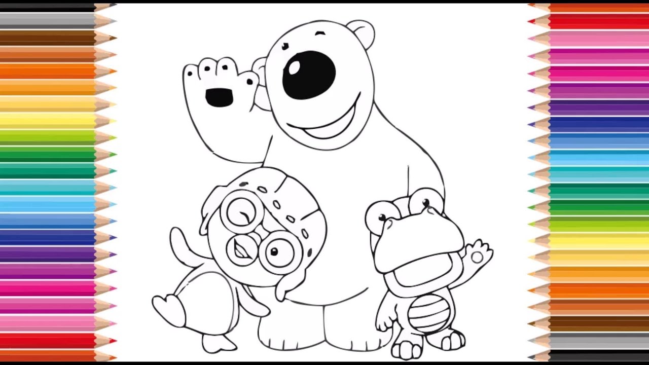 How to Color cartoon Pororo and his friends | Cara Mewarnai kartun ...