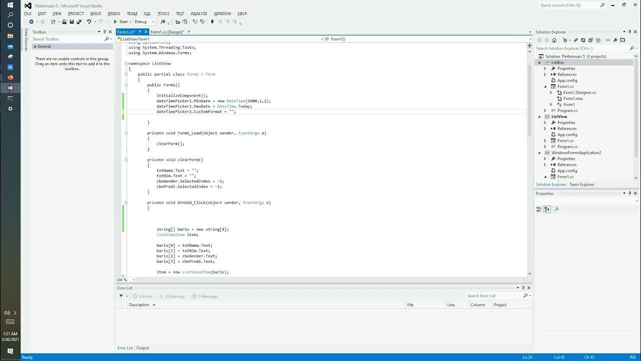 Penggunaan DateTimePicker | Visual C# - YouTube