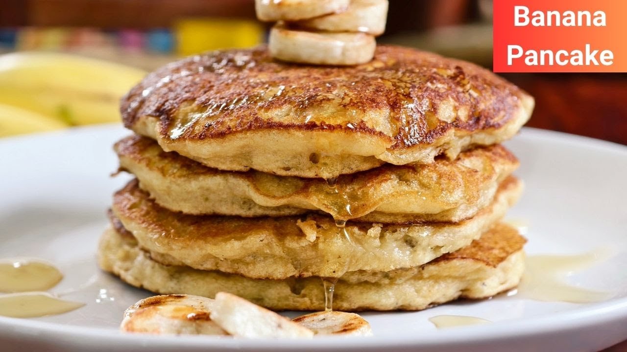 Soft Fluffy Pancake Recipe| Eggless Wholewheat Banana Pan cake Recipe ...
