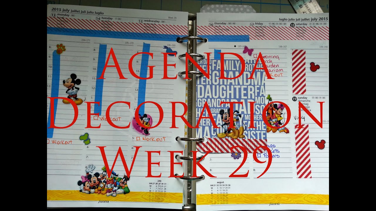 Decorating My Agenda for Week 29 - YouTube