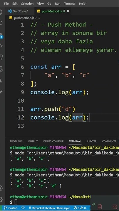 JavaScript Push Method || 1 Dakikada Öğren - YouTube