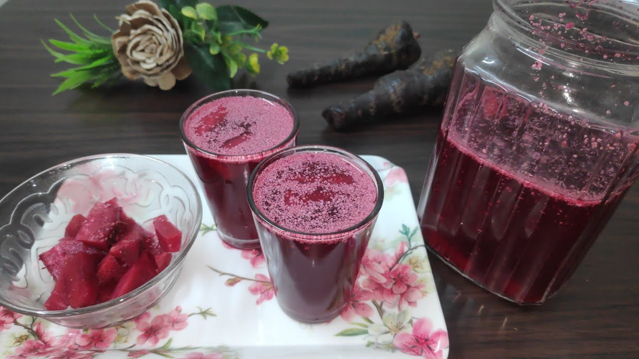 KANJI RECIPE/ Kali gajar ki kanji / black carrot drink/ - YouTube