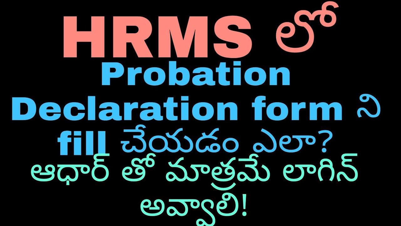 How To Fill Probation Declaration Form || Probation Declaration Update ...