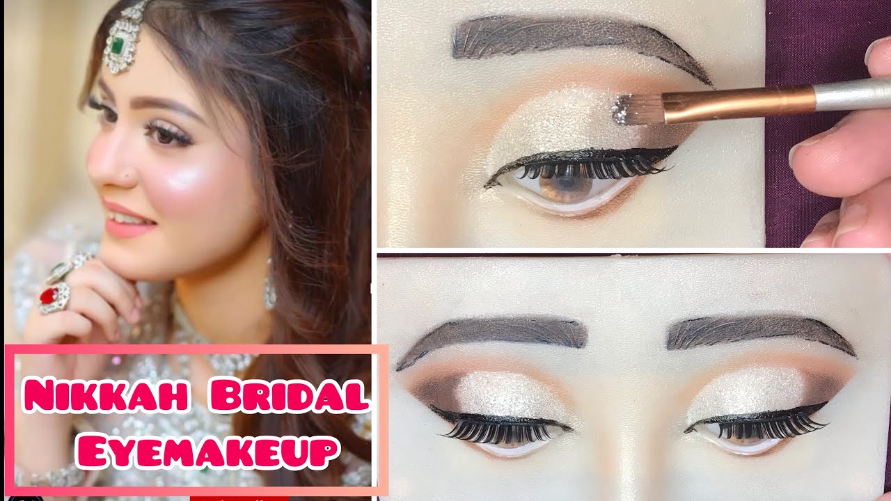 Elegant Nikkah Bridal Eye Makeup Tutorial | Full Cut Crease Eye Makeup ...