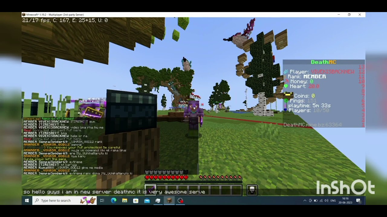 I join new server death Mc #mcserver #minecraft #deathmc #applemc - YouTube