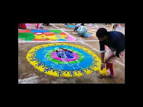 Rangoli competition||women empowerment theme rangoli ||sankranthi ...