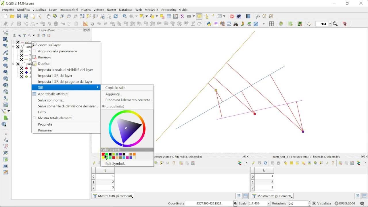 QGIS: virtual layer e distanza minima tra punti e linee - YouTube